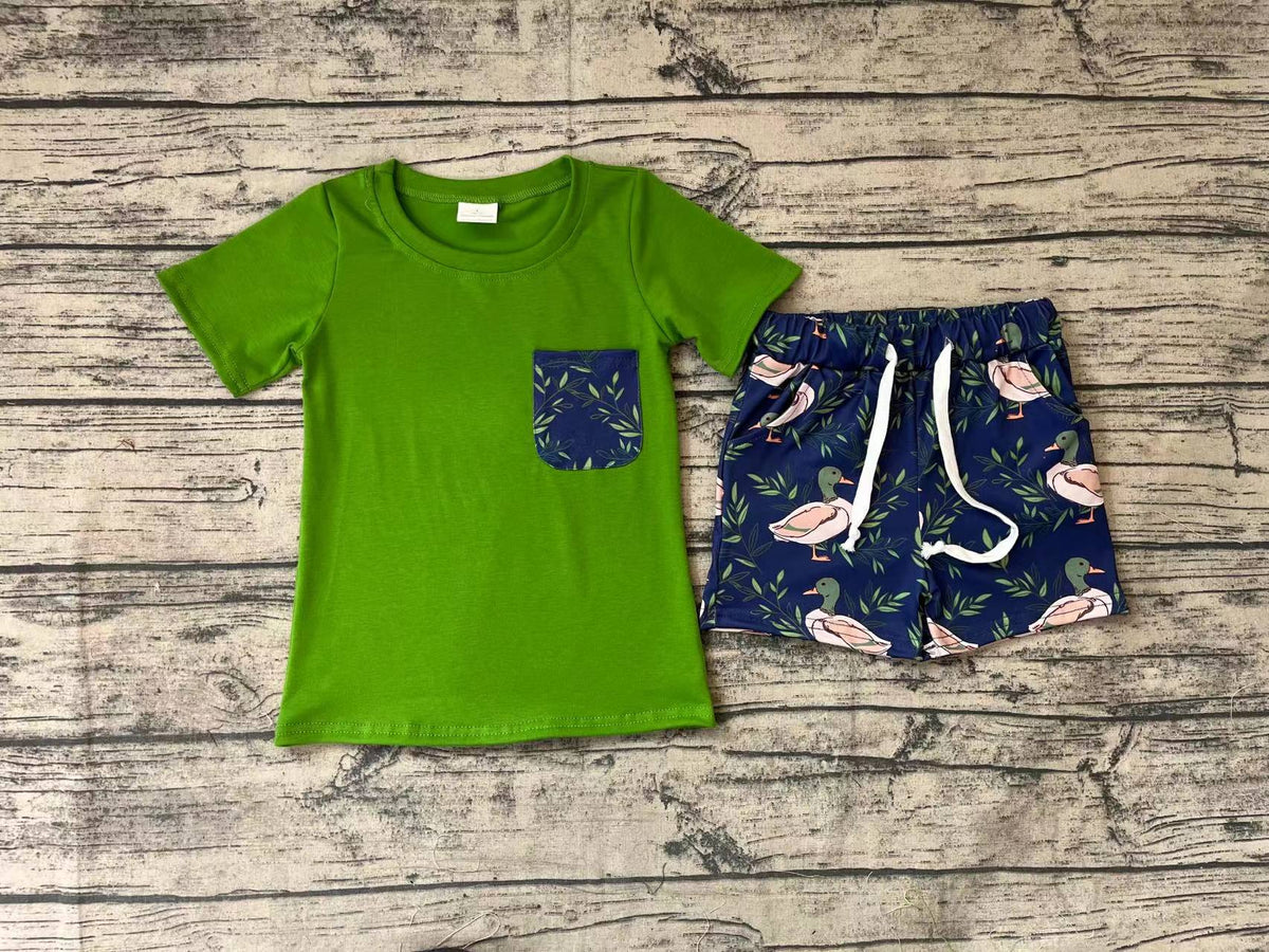 BSSO0480 Mallard Green Boys Shorts Set – Amy yu garments wholesale