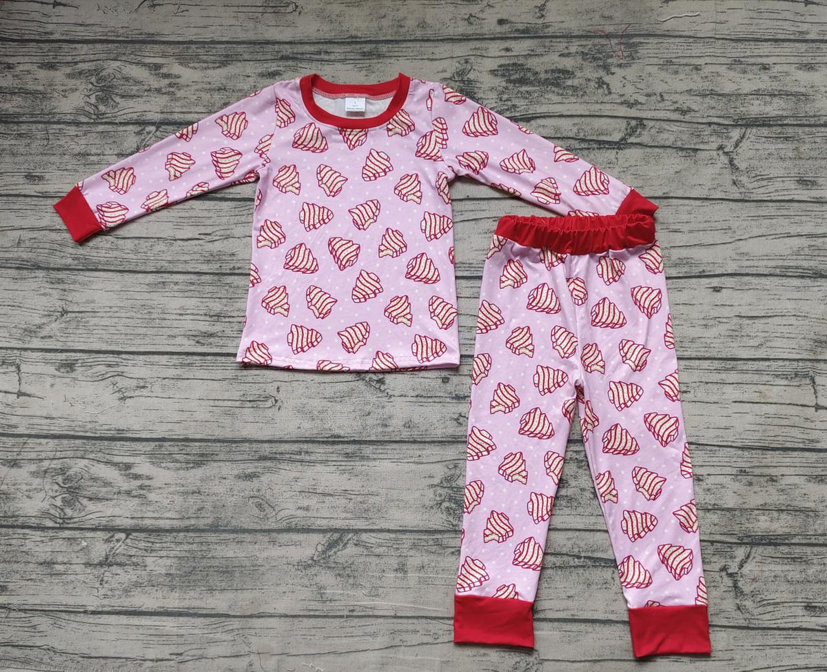 GLP0453 Christmas Tree Cake Pink Girl's Pajamas – Amy yu garments wholesale