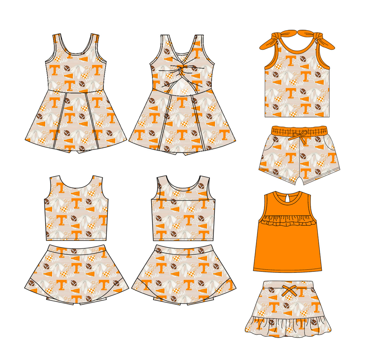 MOQ 8 pcs each style Custom Style Tennessee Football Team Matching Clo ...