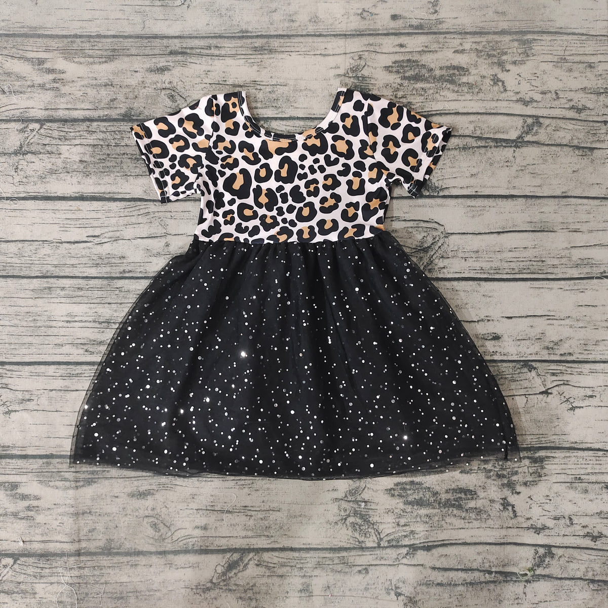 SALE GSD0329 Leopard Black Tulle Girl's Dress – Amy yu garments wholesale