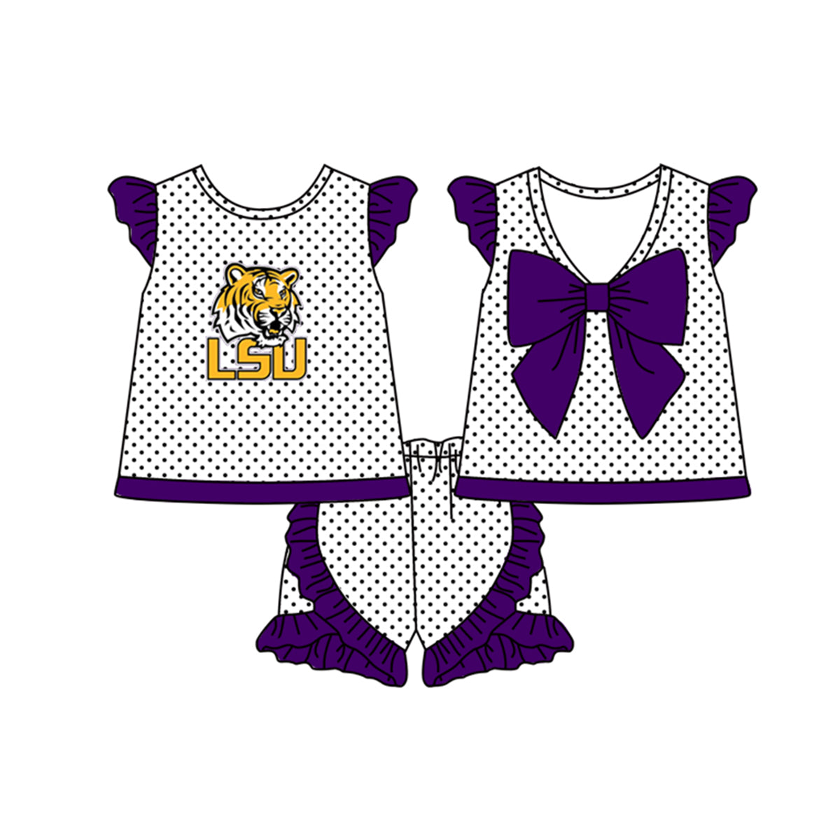 MOQ 8 Pcs Each Style Custom Style University team Print LSU Matching K ...