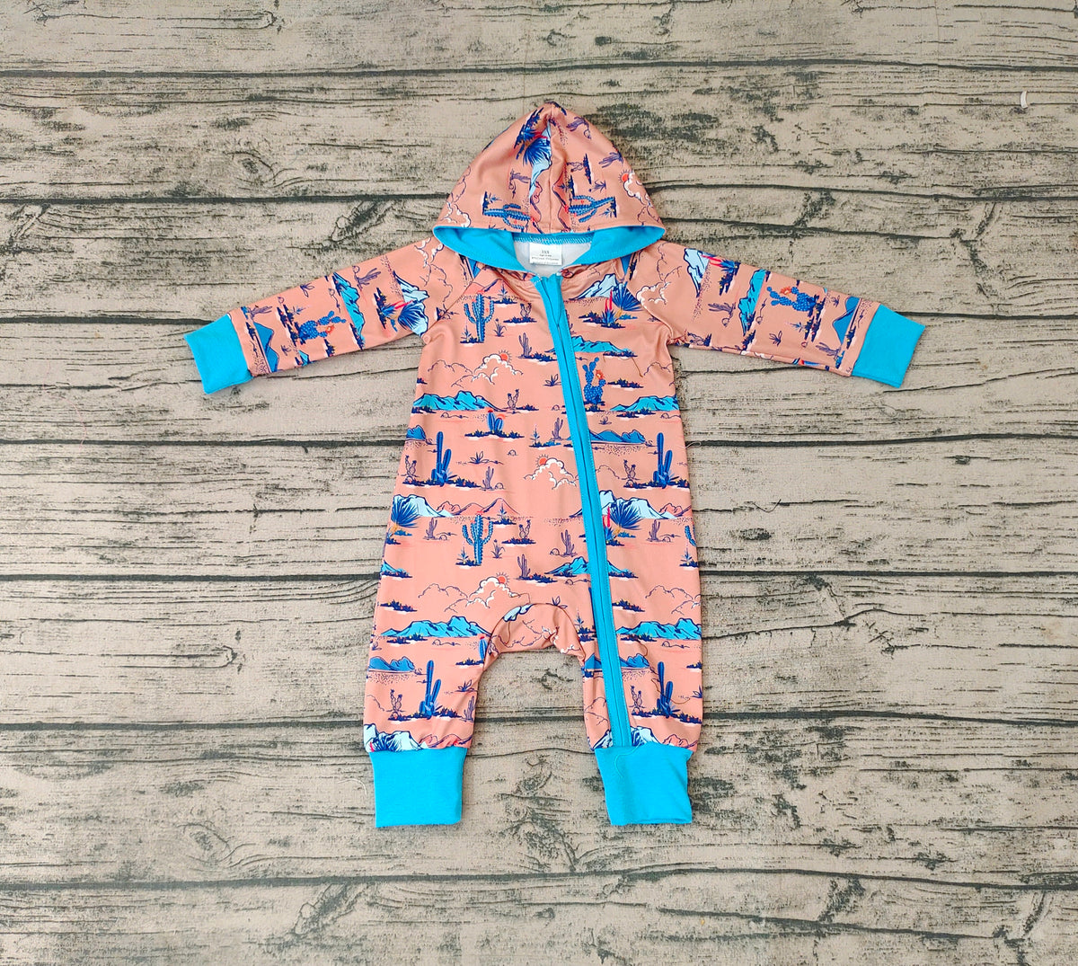 LR0702 Western Cactus Hoodie Baby Zip Sleeper – Amy yu garments wholesale