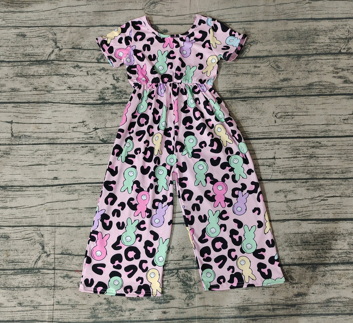 SR0481 Easter Bunny Leopard Girl's Jumpsuit – Amy yu garments wholesale