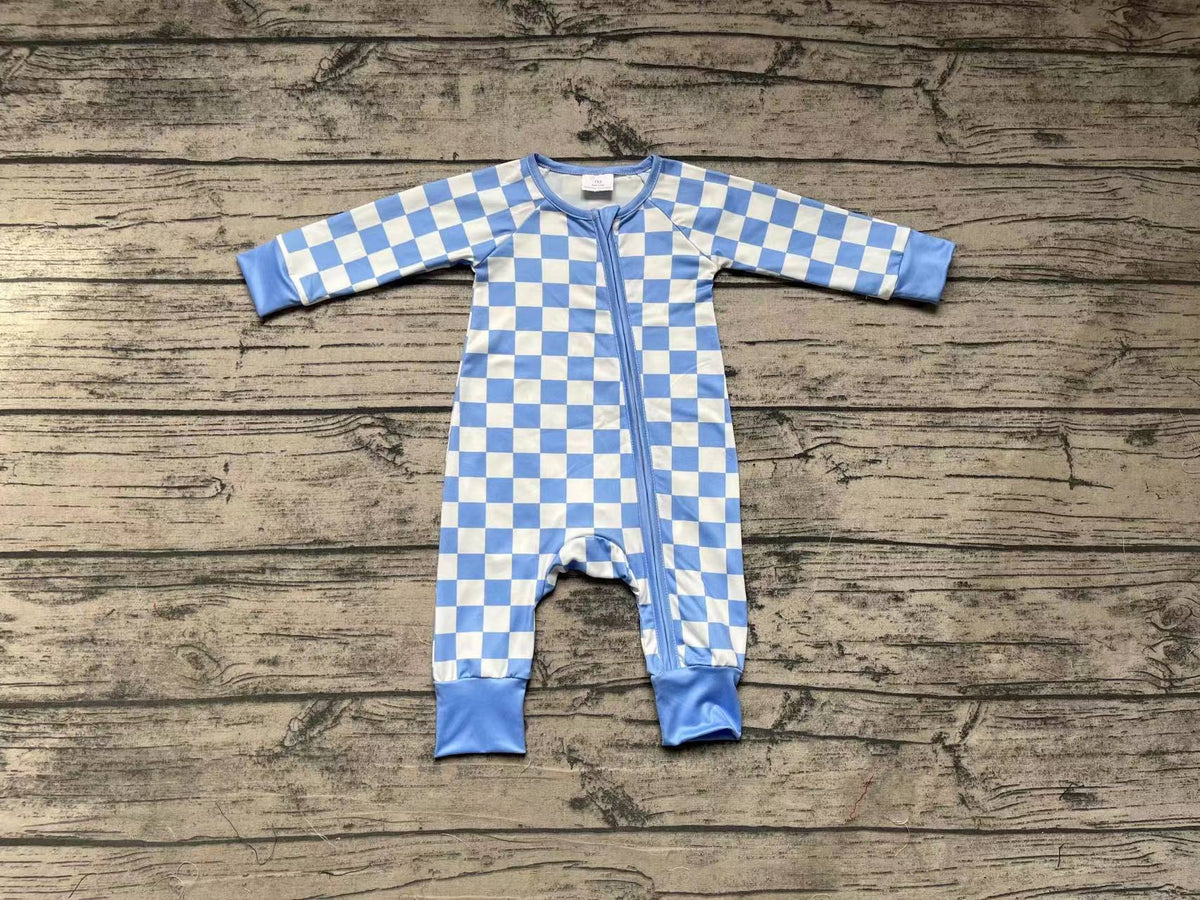 LR0811 Blue Plaid Baby Zip Sleeper Girl – Amy yu garments wholesale