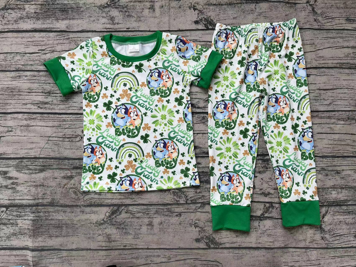 BSPO0251 Lucky Charm Cartoon Green Boys Pajamas Set – Amy yu garments ...
