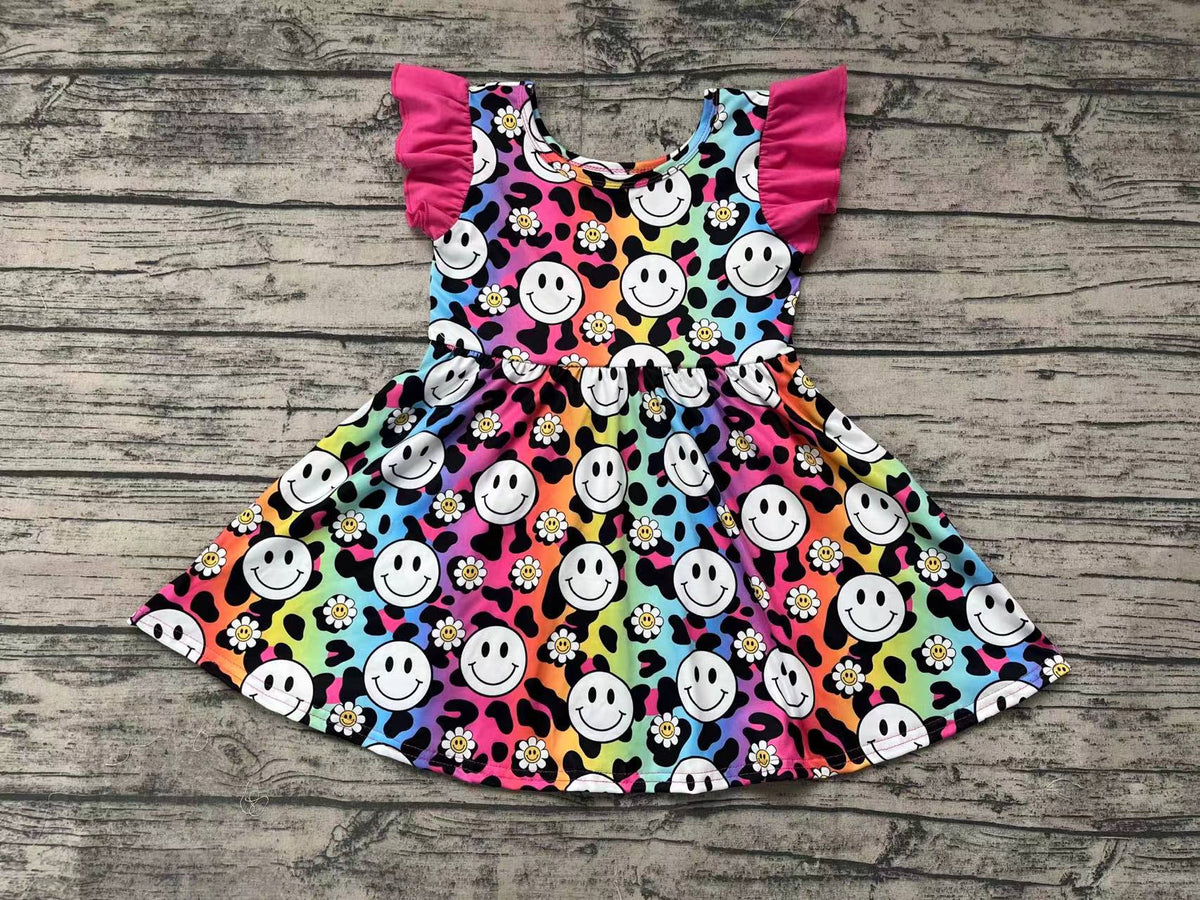 GSD0636 Smiley face Leopard Girl's Dress – Amy yu garments wholesale