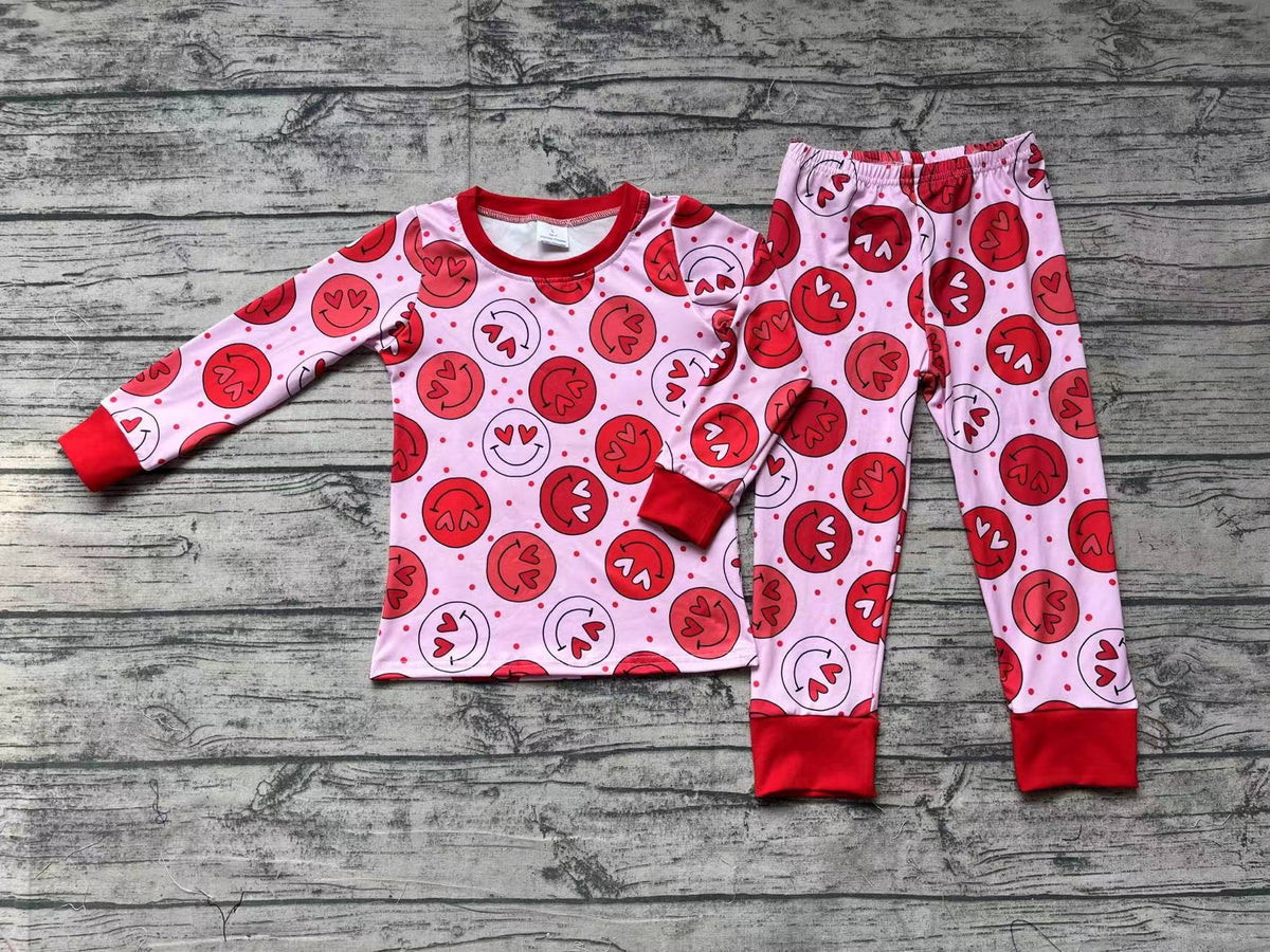 GLP1135 Smiley face Love Red Boys Pajamas Set – Amy yu garments wholesale