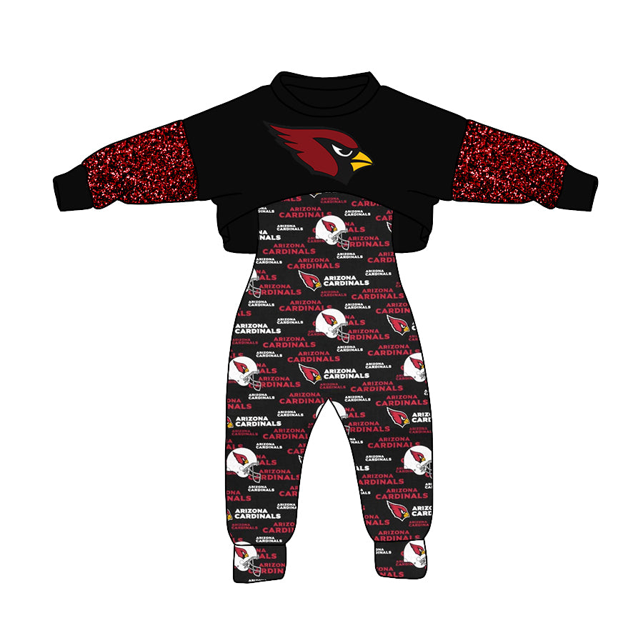 MOQ 8 PCS Custom style #18 CARDINALS Football Team Jumpsuit 2 pcs Girl ...