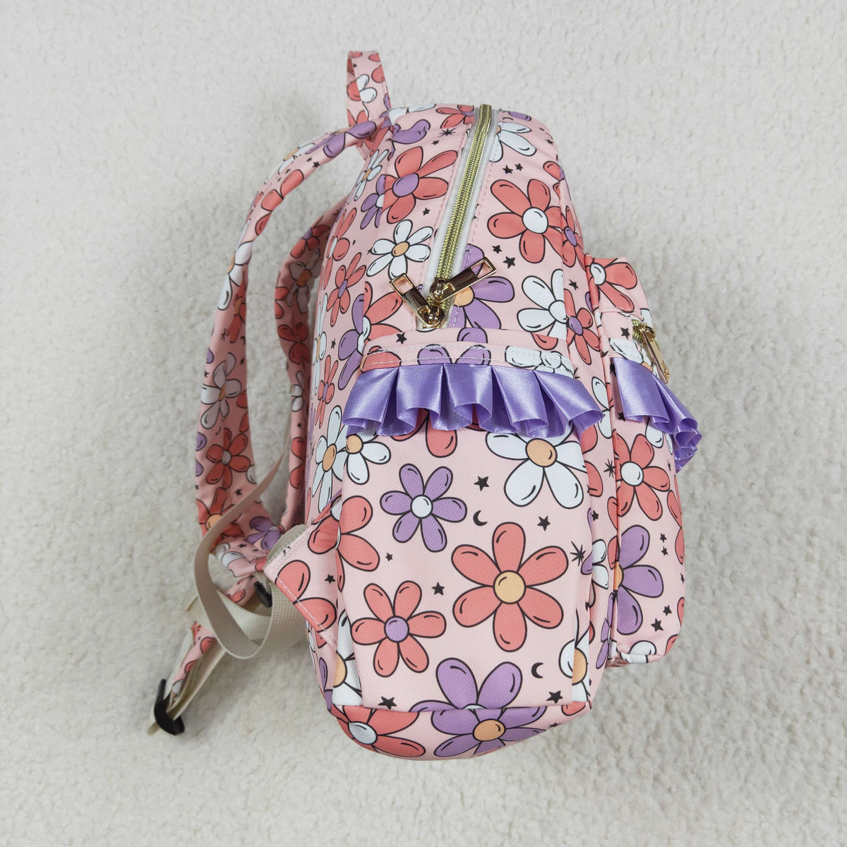 BA0240 Flower Purple Kids Backpack Bag – Amy yu garments wholesale