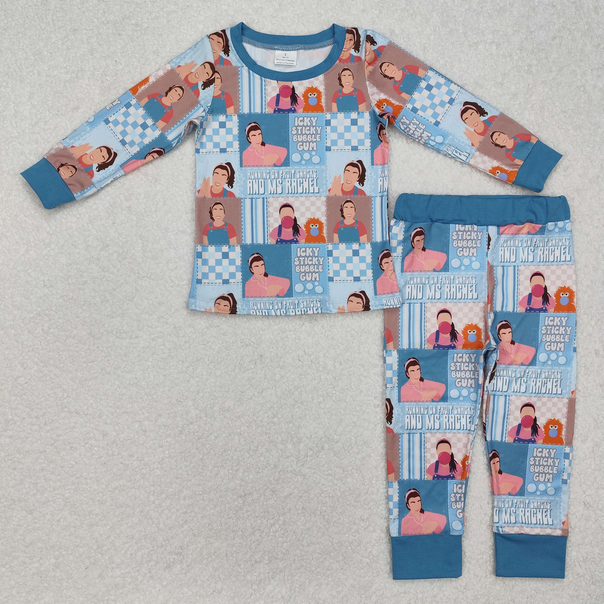 BLP1059 Running Of Fruit Snacks Blue Boys Pajamas Set – Amy yu garments ...