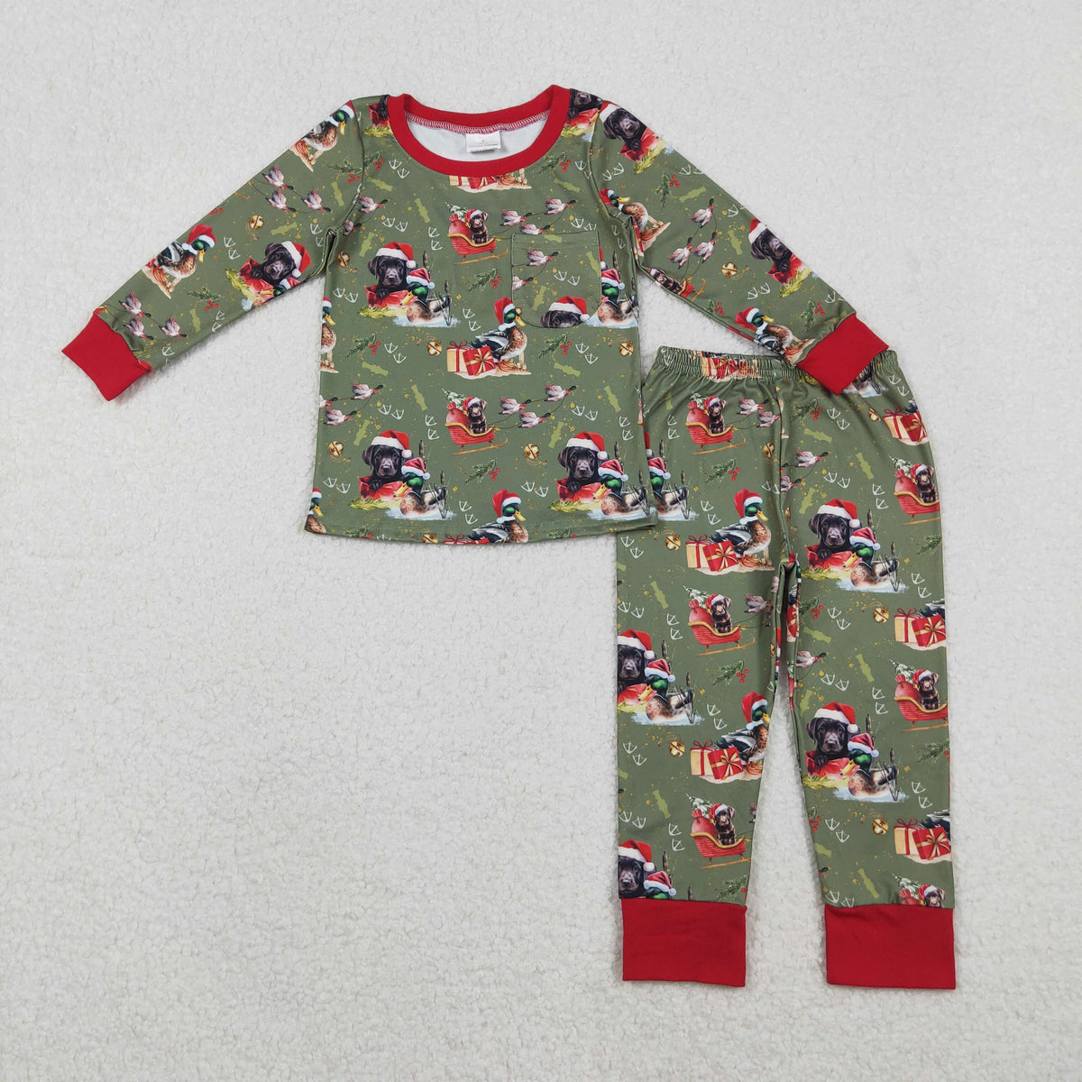 BLP1213 Christmas Mallard Ducks Dogs Boys Pajamas Set – Amy yu garments ...