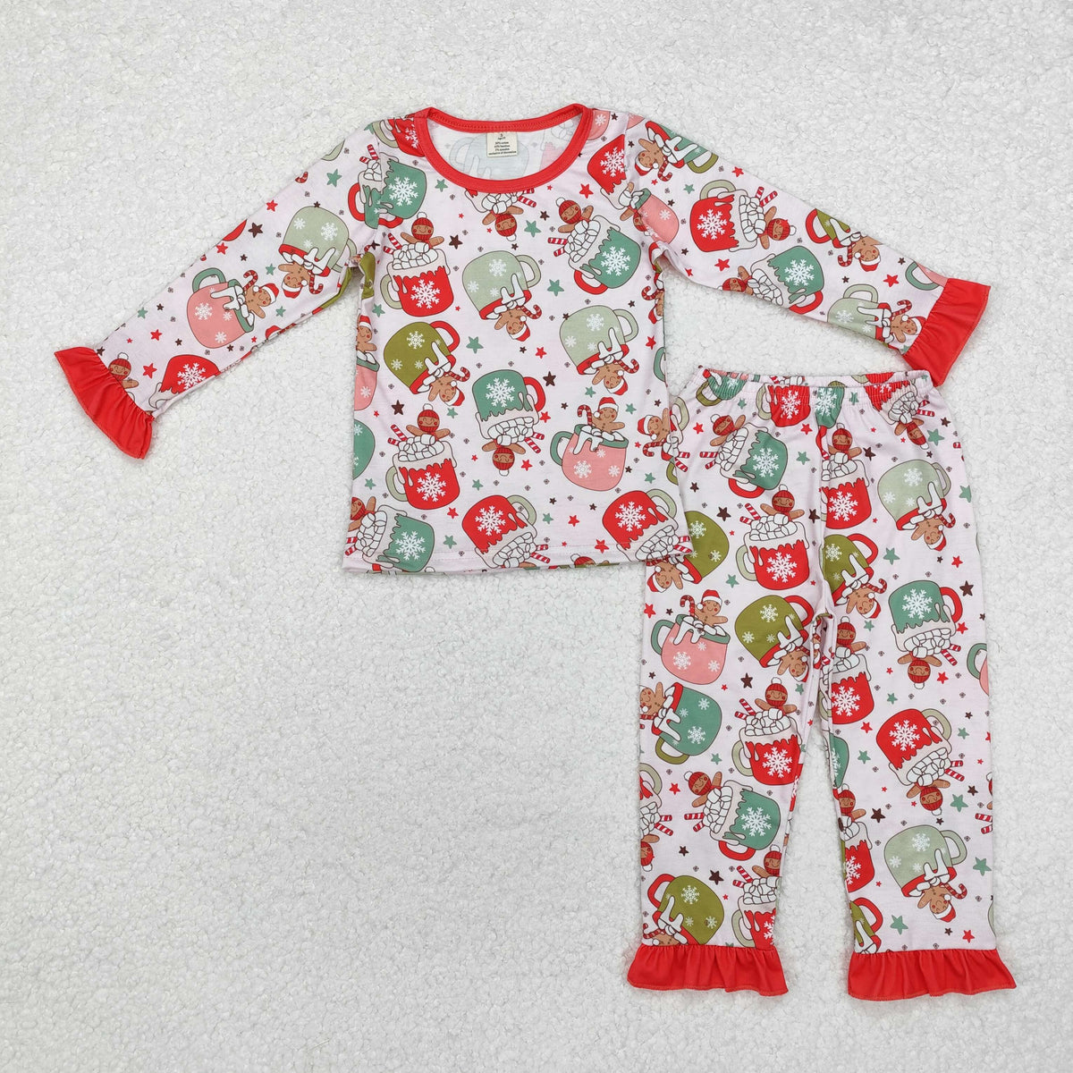 GLP1621 Bamboo Christmas Cup Girls Pajamas Set – Amy yu garments wholesale