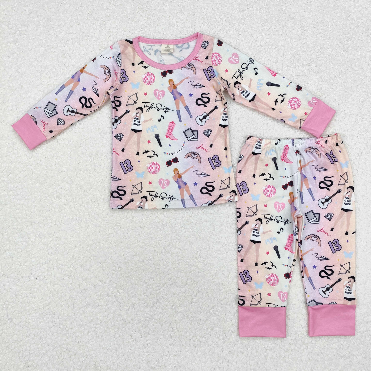 GLP1844 Bamboo Fashion Singer Star Pink Girls Pajamas Set – Amy yu ...