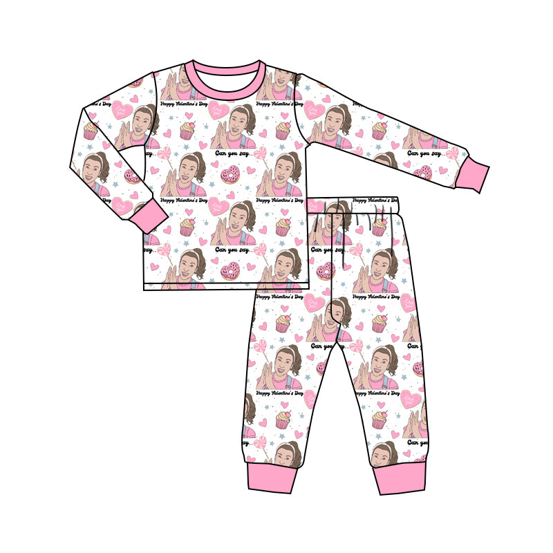 Preorder 12.08 GLP2262 ABC Pink Girls Pajamas Set – Amy yu garments ...