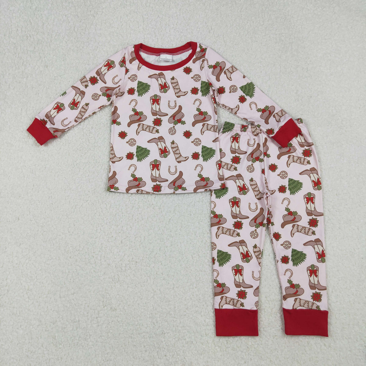 GLP2729 Christmas Cowboy Hat Boots Girls Pajamas Set – Amy yu garments ...