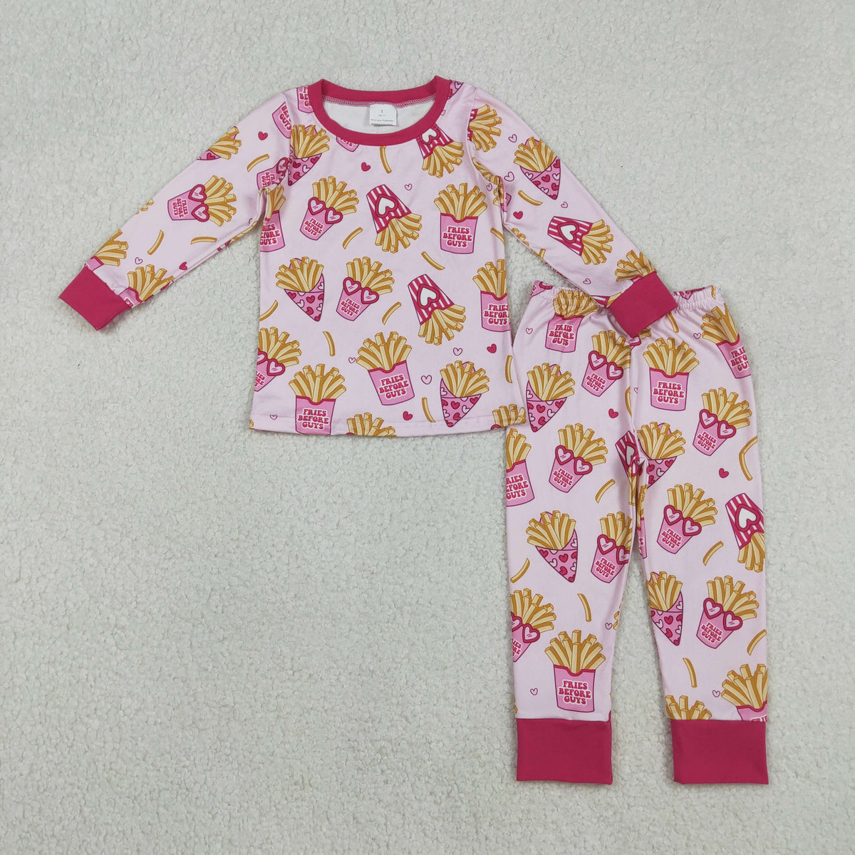 GLP3065 Valentine's Day French Fries Girls Pajamas Set – Amy yu ...