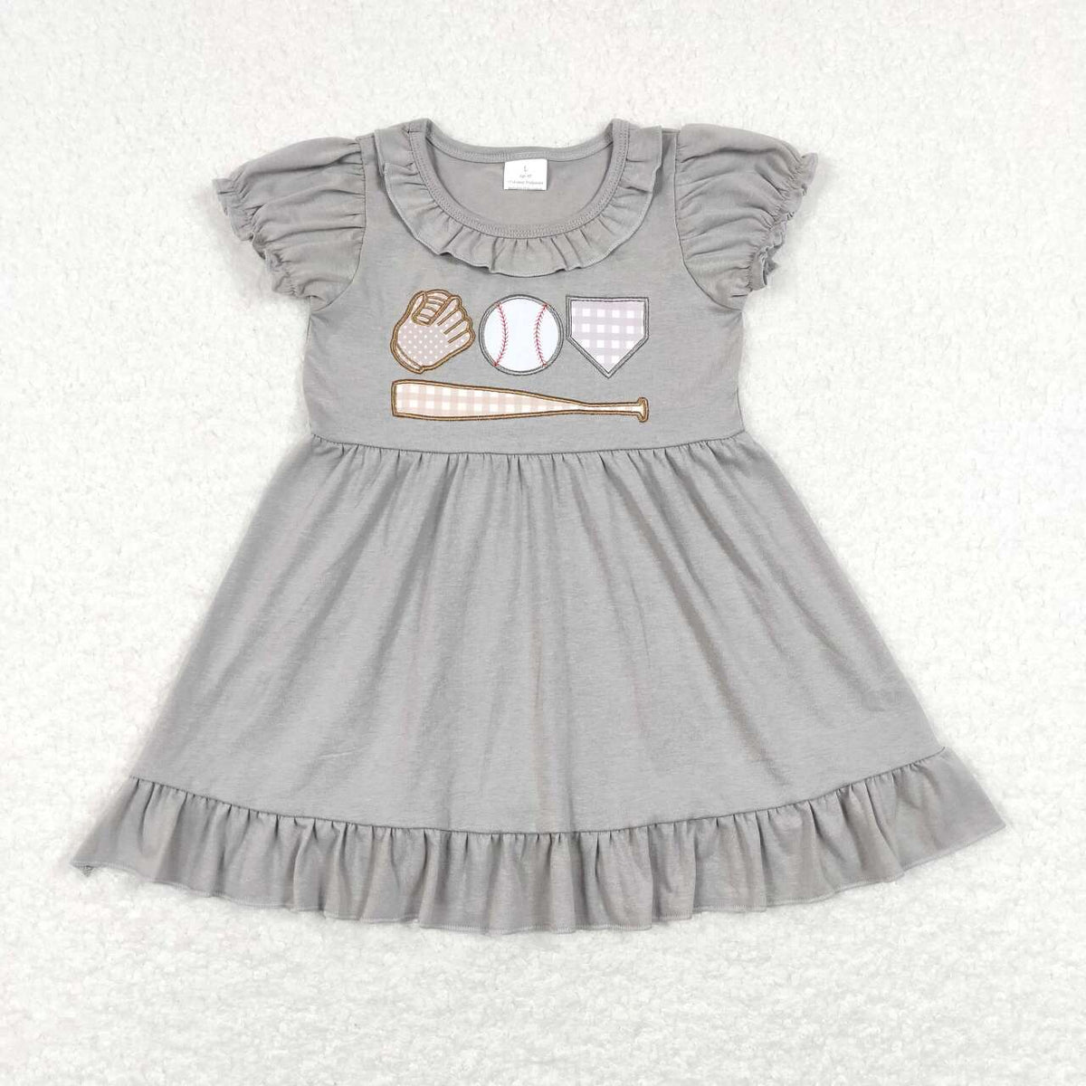 GSD0574 Embroidery Baseball Grey Girl's Dress – Amy yu garments wholesale