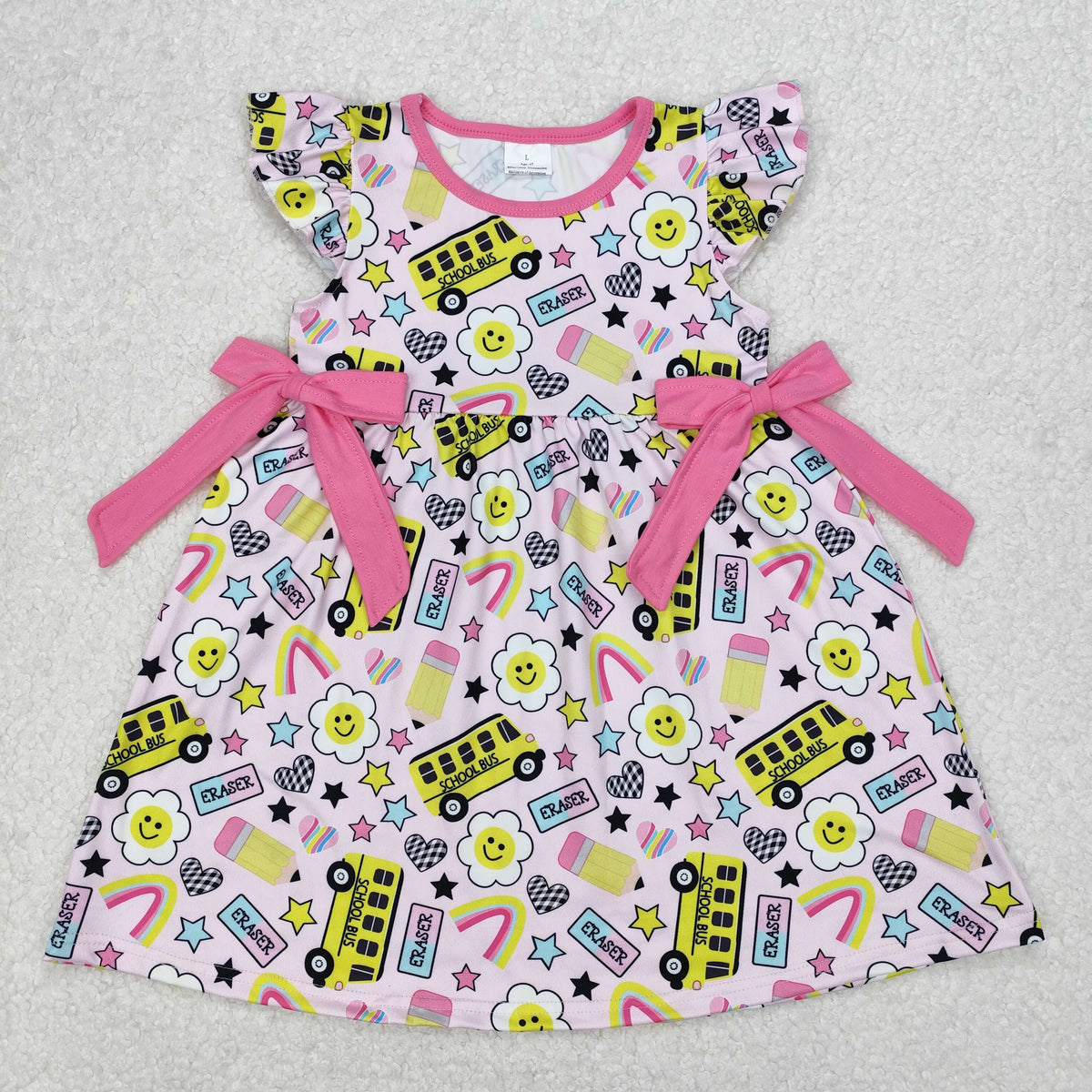 GSD1822 Back To School School Bus Girl's Dress – Amy yu garments wholesale