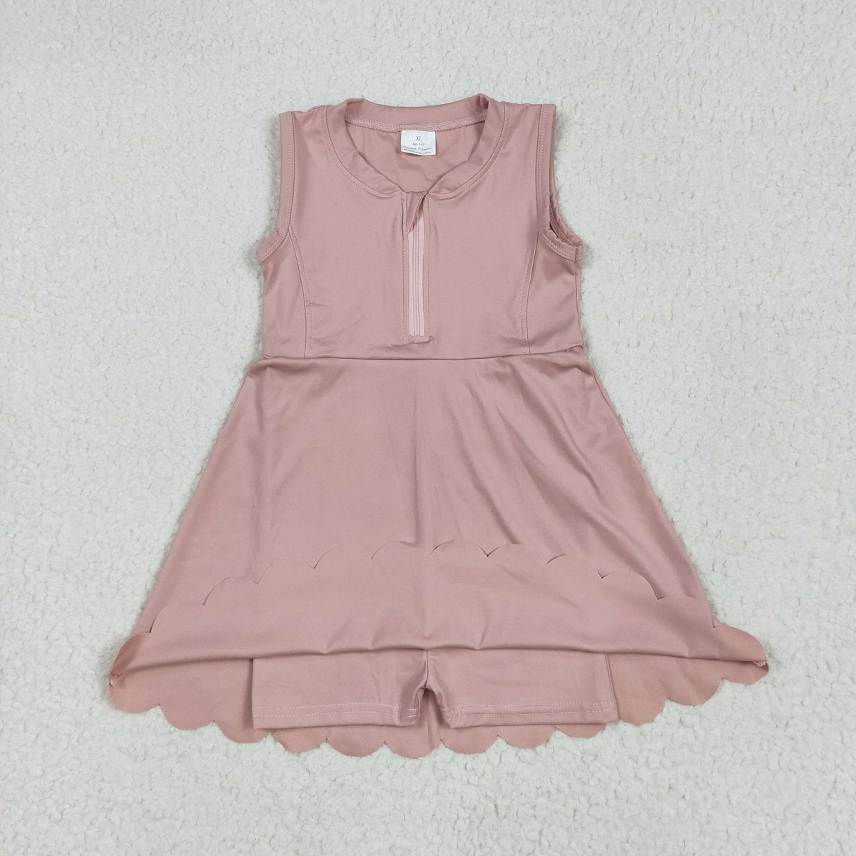 GSD2086 Solid Color Light Pink Zip Yoga Girl's Dress Onesie – Amy yu ...
