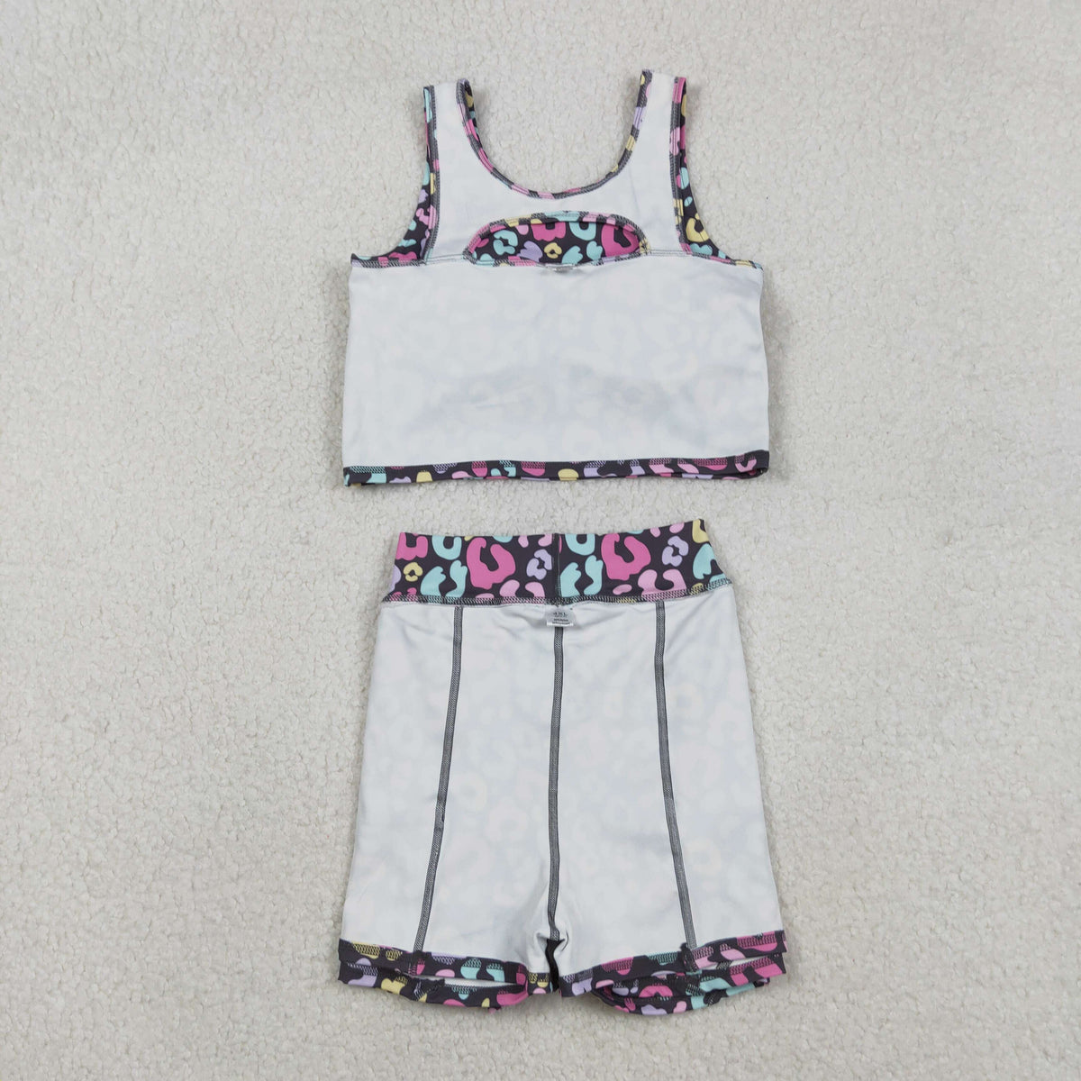 GSD2176 Colorful Leopard Yoga Girls Skorts Set – Amy yu garments wholesale