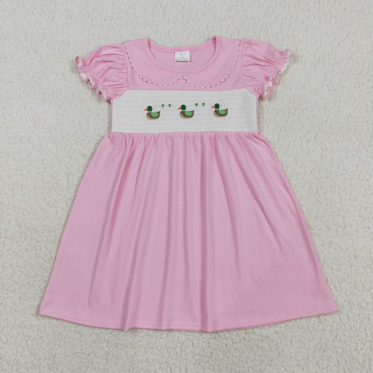 GSD2642 Smocked Mallard Ducks Pink Girl's Dress – Amy yu garments wholesale