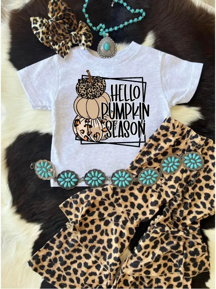 GSPO0836 Hello pumpkin season leopard Girl's Set – Amy yu garments ...