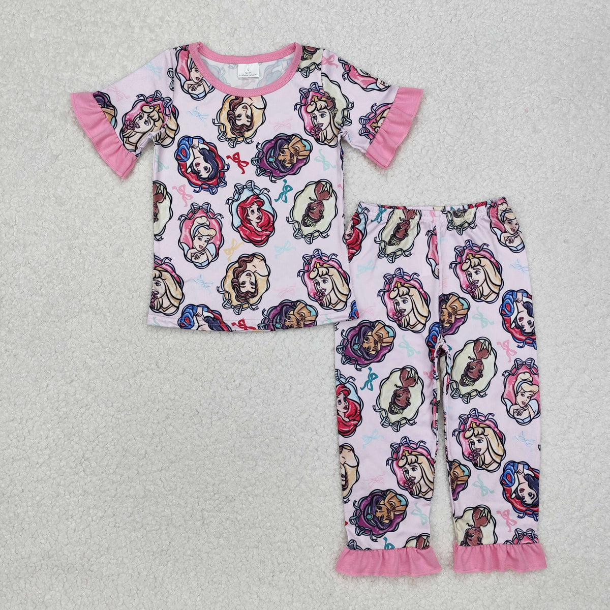 GSPO1846 Princess Pink Girls Pajamas Set – Amy yu garments wholesale