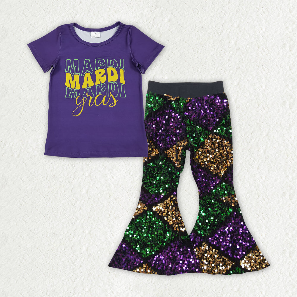 GSPO2182 Mardi Gras Sequin Girl's Set – Amy yu garments wholesale