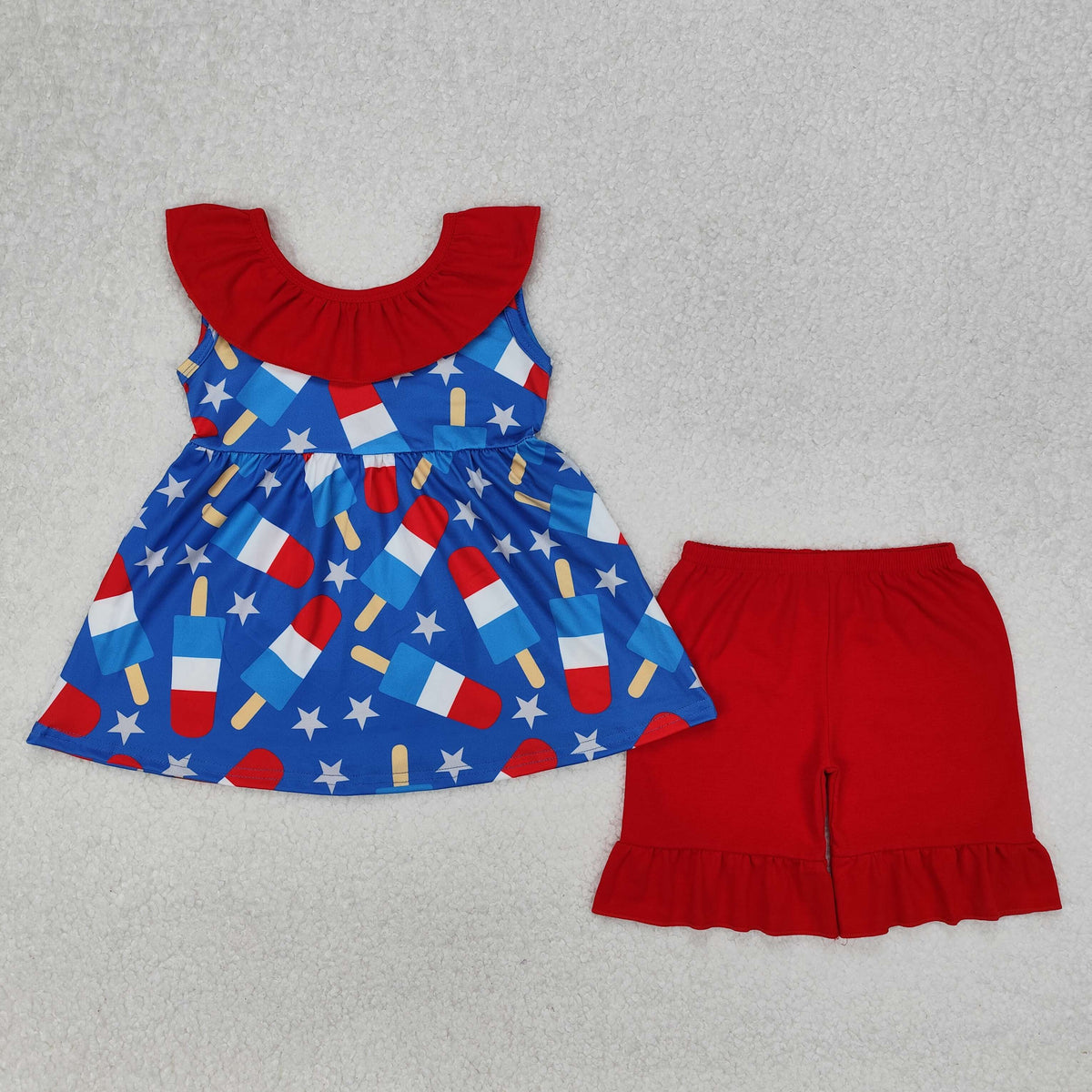 GSSO1765 July 4th Popsicle Girls Shorts Set – Amy yu garments wholesale