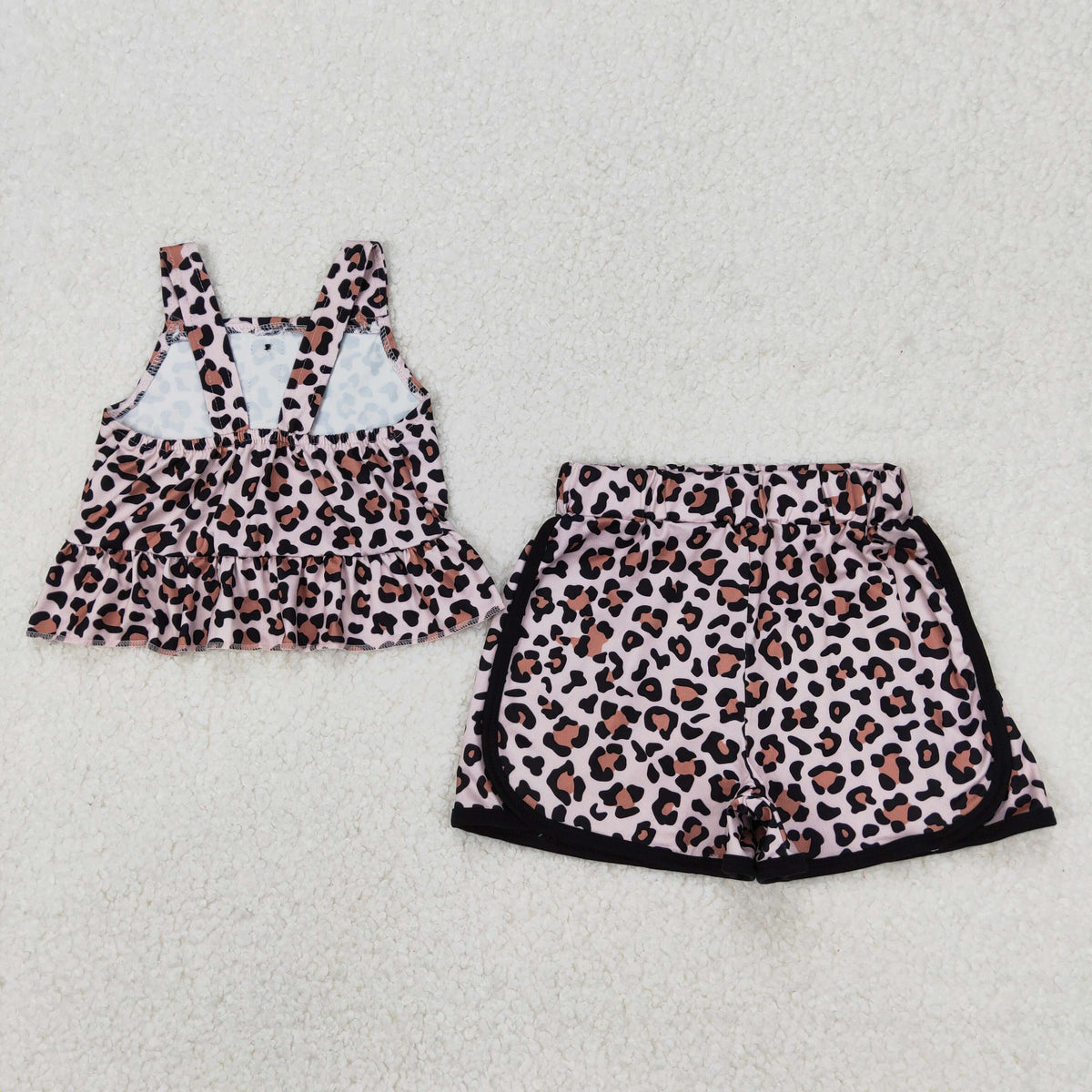 GSSO2053 Leopard Brown Girls Shorts Set – Amy yu garments wholesale