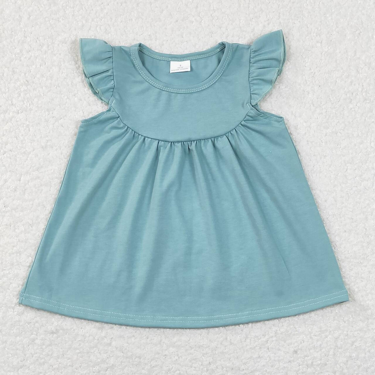 GT0460 Solid Color Cotton Blue Girl Kids Shirt Top – Amy yu garments ...