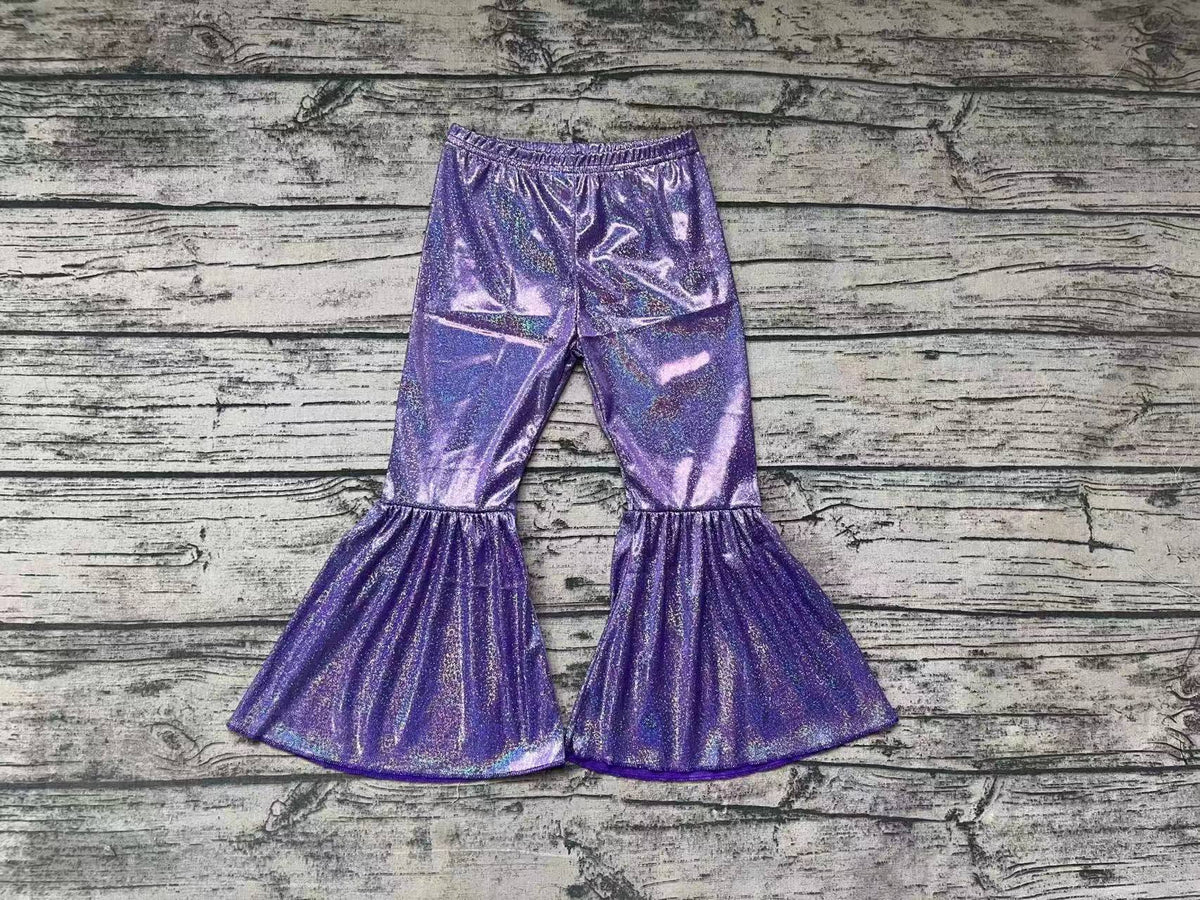 P0193 Satin Purple Flare Girl's Pants – Amy yu garments wholesale