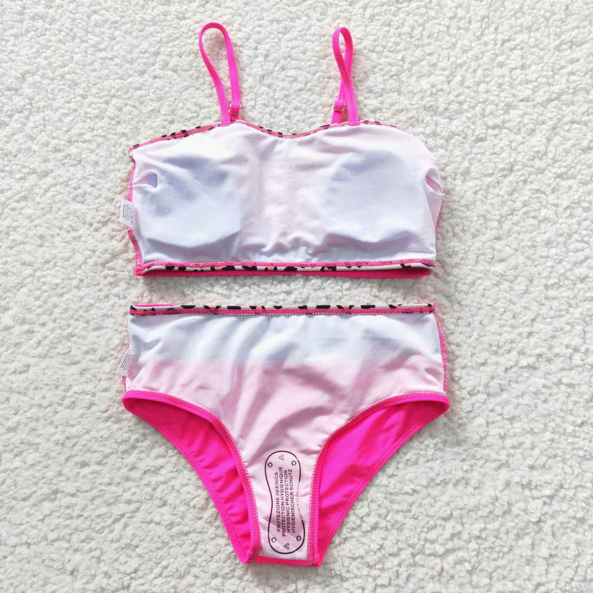 S0138 Hot Pink Leopard Girl's Swimsuit – Amy yu garments wholesale