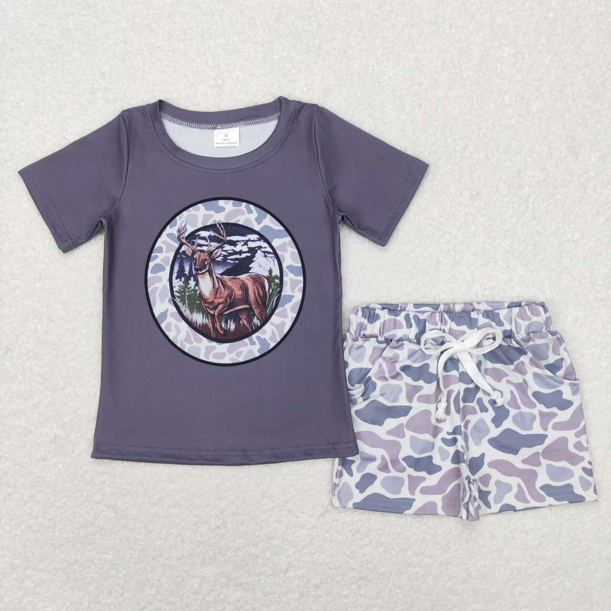 BSSO0324 Hunting Elk Camo Boy Shorts Set – Amy yu garments wholesale