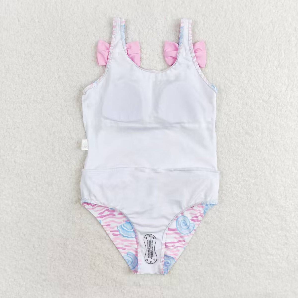 S0274 Ocean Shell Pink Summer Girls Swimsuit Onesie – Amy yu garments ...