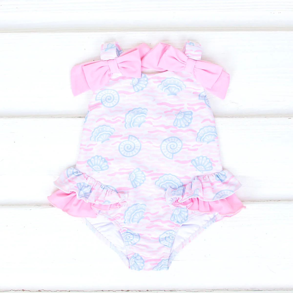 Preorder S0274 Ocean Shell Pink Summer Girls Swimsuit Onesie – Amy yu ...