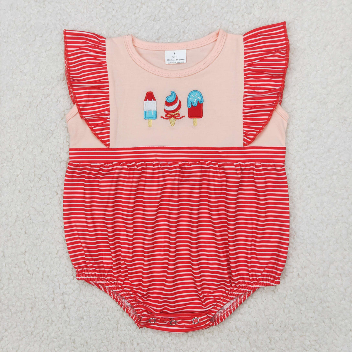 SR2635 Embroidery July 4th Popsicle Baby Girls Romper – Amy yu garments ...