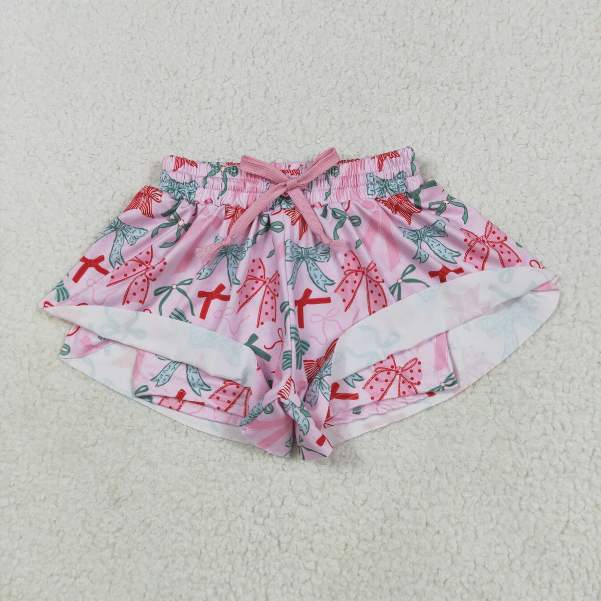 SS0578 Coquette Bows Pink Girl's Sports Shorts – Amy yu garments wholesale