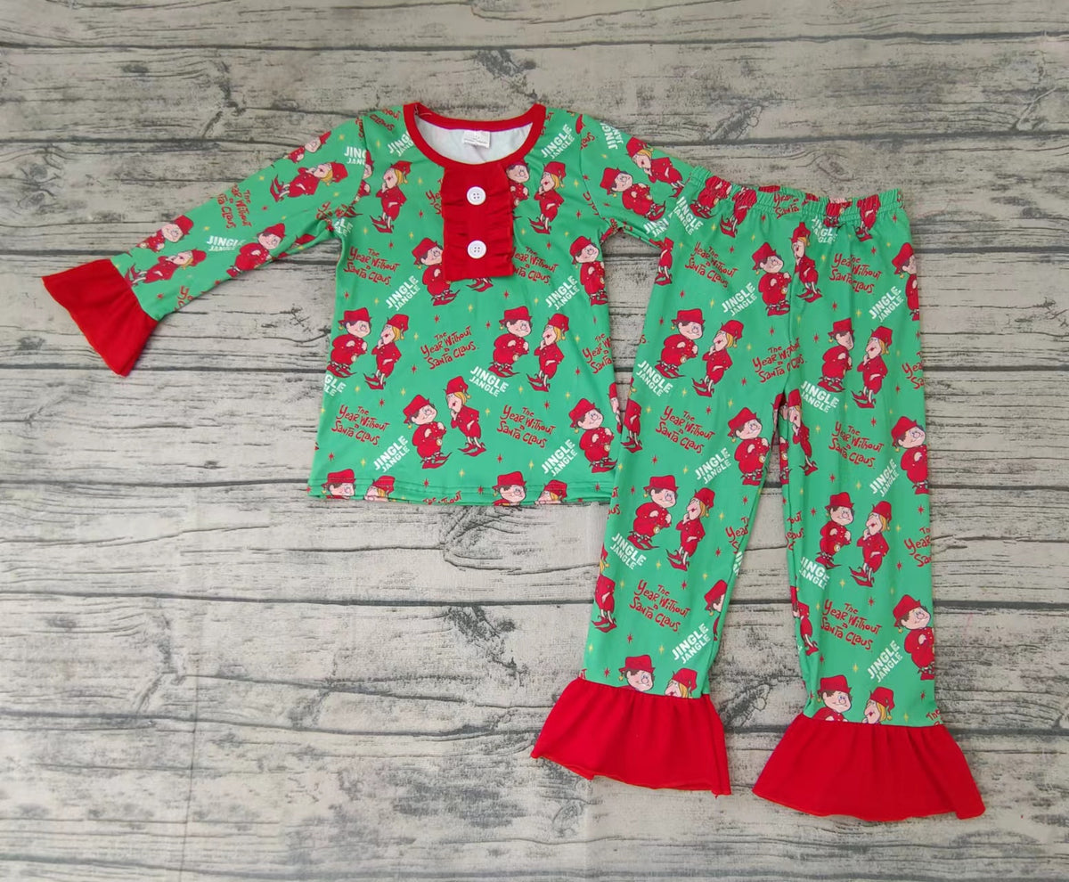 Christmas JINGLE JANGLE Green Girl's Set Pajamas – Amy yu garments ...