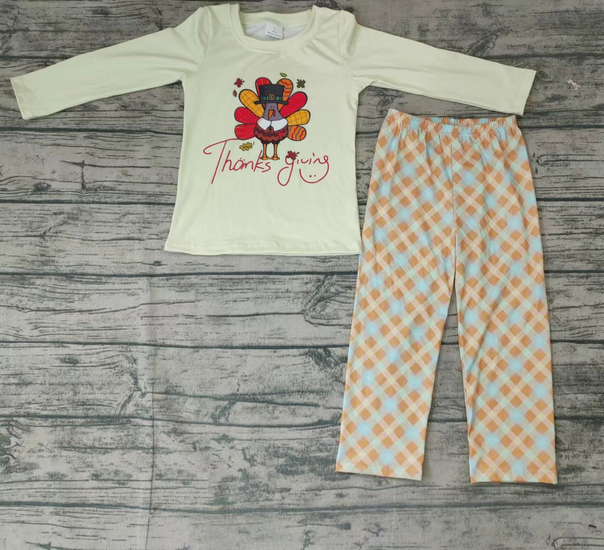 SALE BLP0068 Thanksgiving Turkey Plaid Boy's Set – Amy yu garments ...