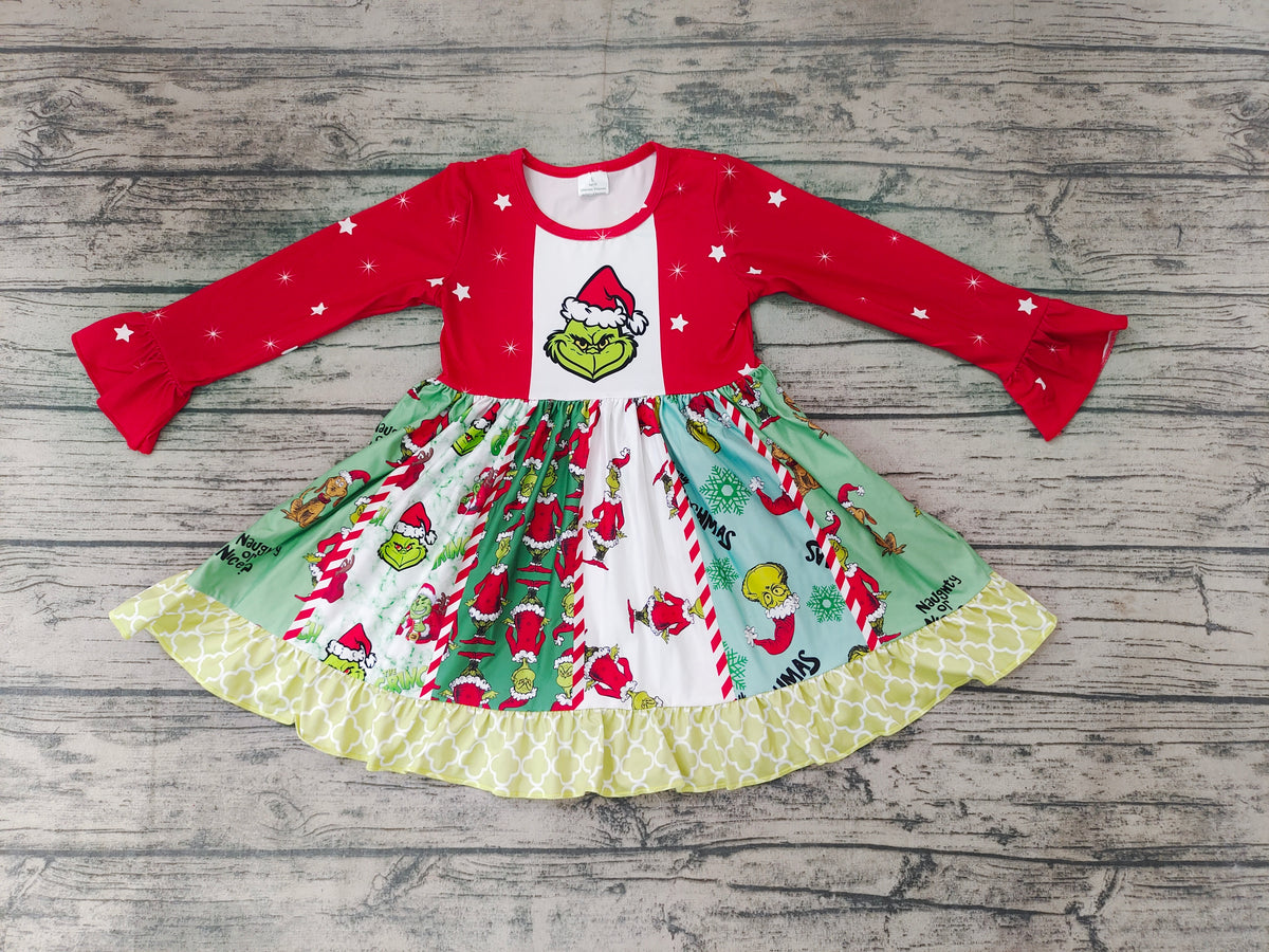 Christmas Twirl Ruffled Red Green Baby Cute Girl's Dress – Amy yu ...