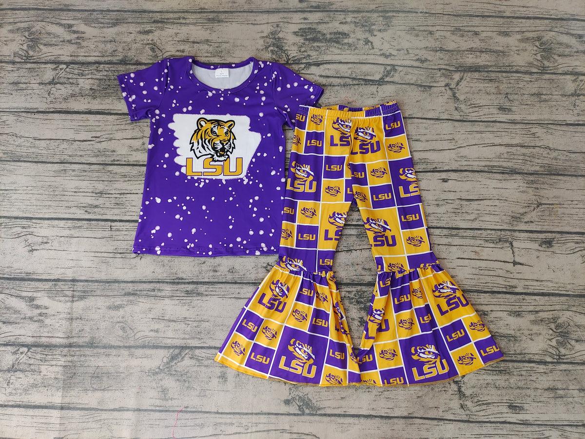 LSU Tiger Football Team Purple Girl's Set – Amy yu garments wholesale