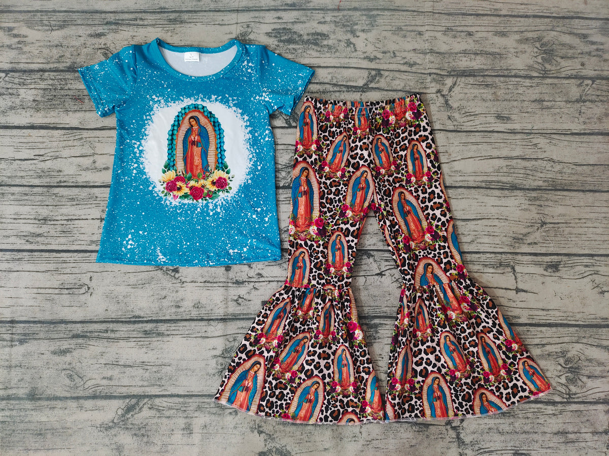 SALE GSPO0272 Fashion Jesus Flower Leopard Girl's Set – Amy yu garments ...