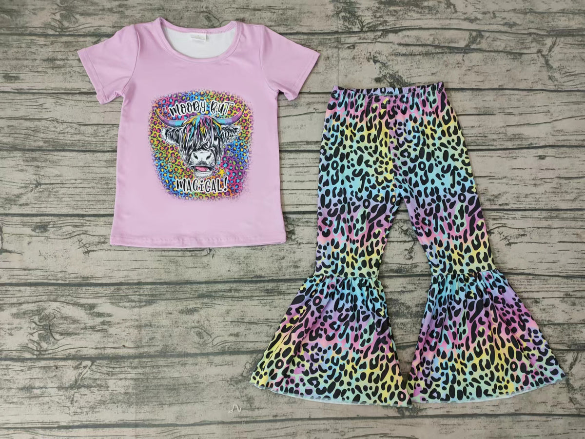 Moody But Magical Purple Colorful Leopard Girl's Set – Amy yu garments ...