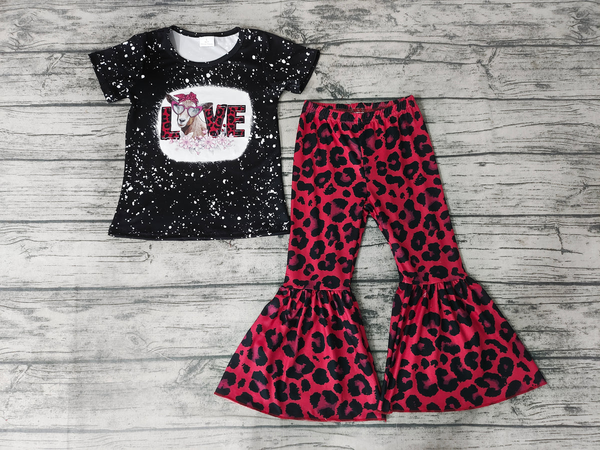 Love Black Red Leopard Cow Girl's Set – Amy yu garments wholesale