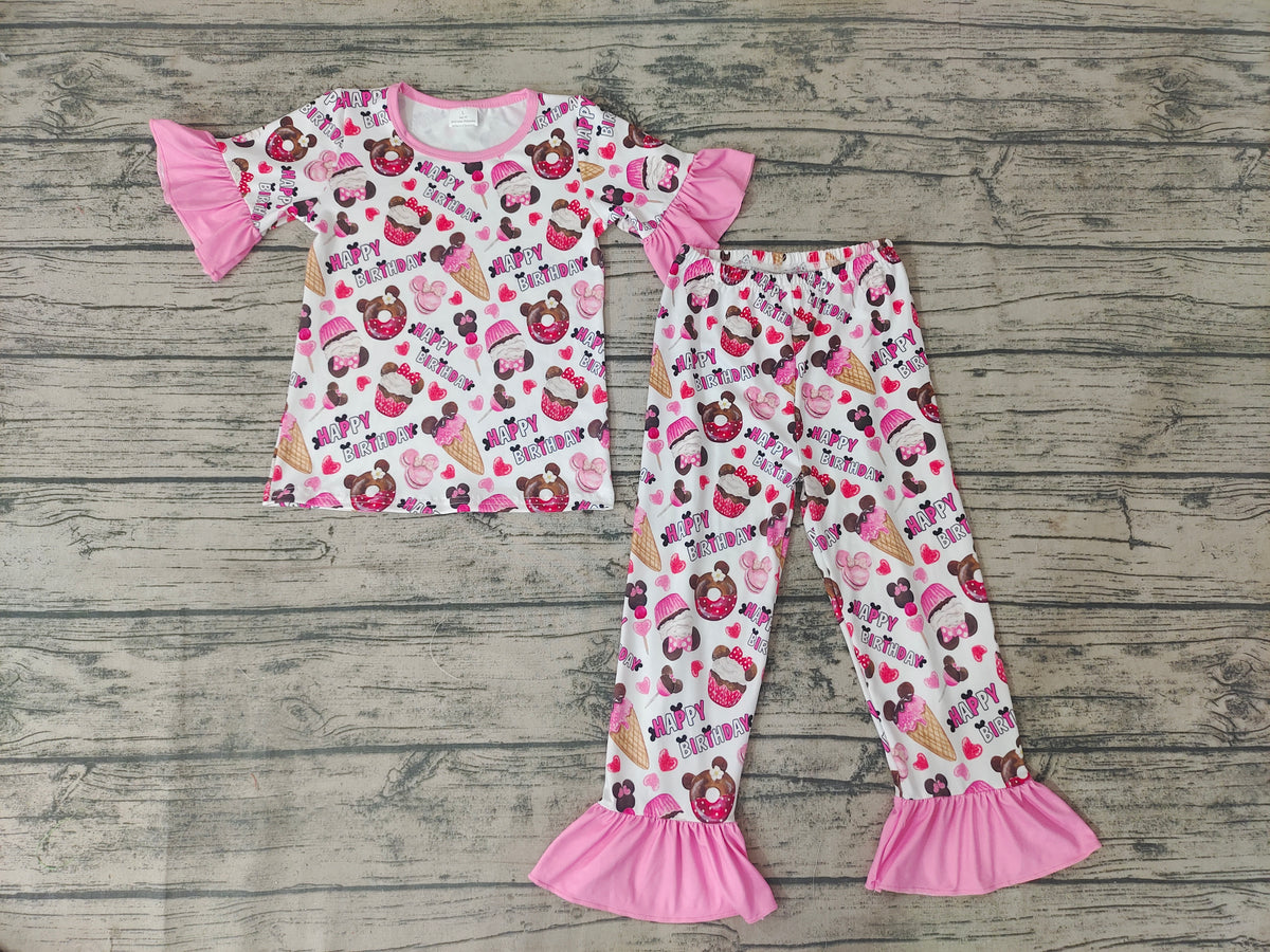 Happy Birthday Pink Girl's Pajamas – Amy yu garments wholesale