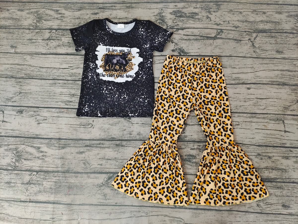 I'll love you til the cows come home Black Leopard Girl's Set – Amy yu ...