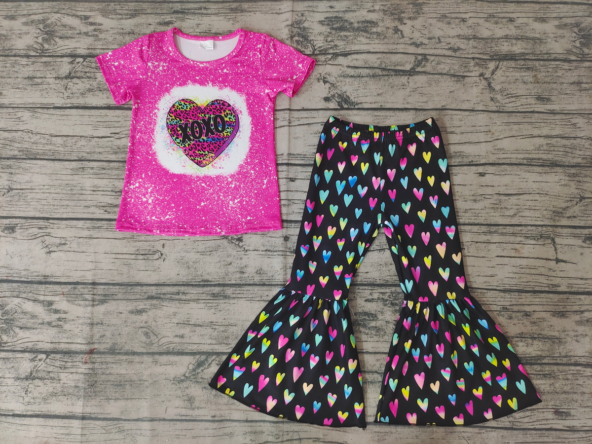 Valentine's Day XOXO Colorful Leopard Love Girl's Set – Amy yu garments ...