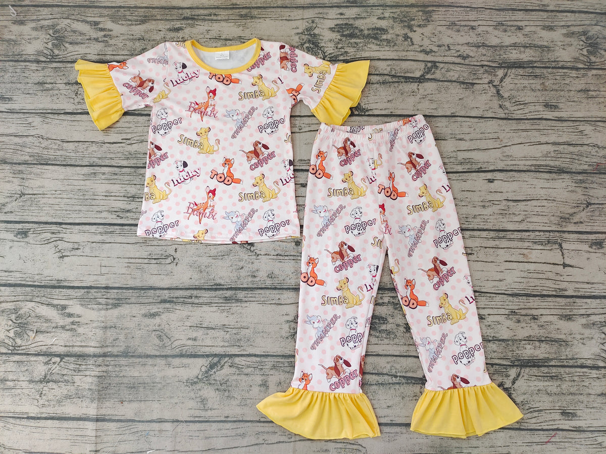 GSPO0423 Cartoon Tiger Yellow Girl's Set Pajamas – Amy yu garments ...