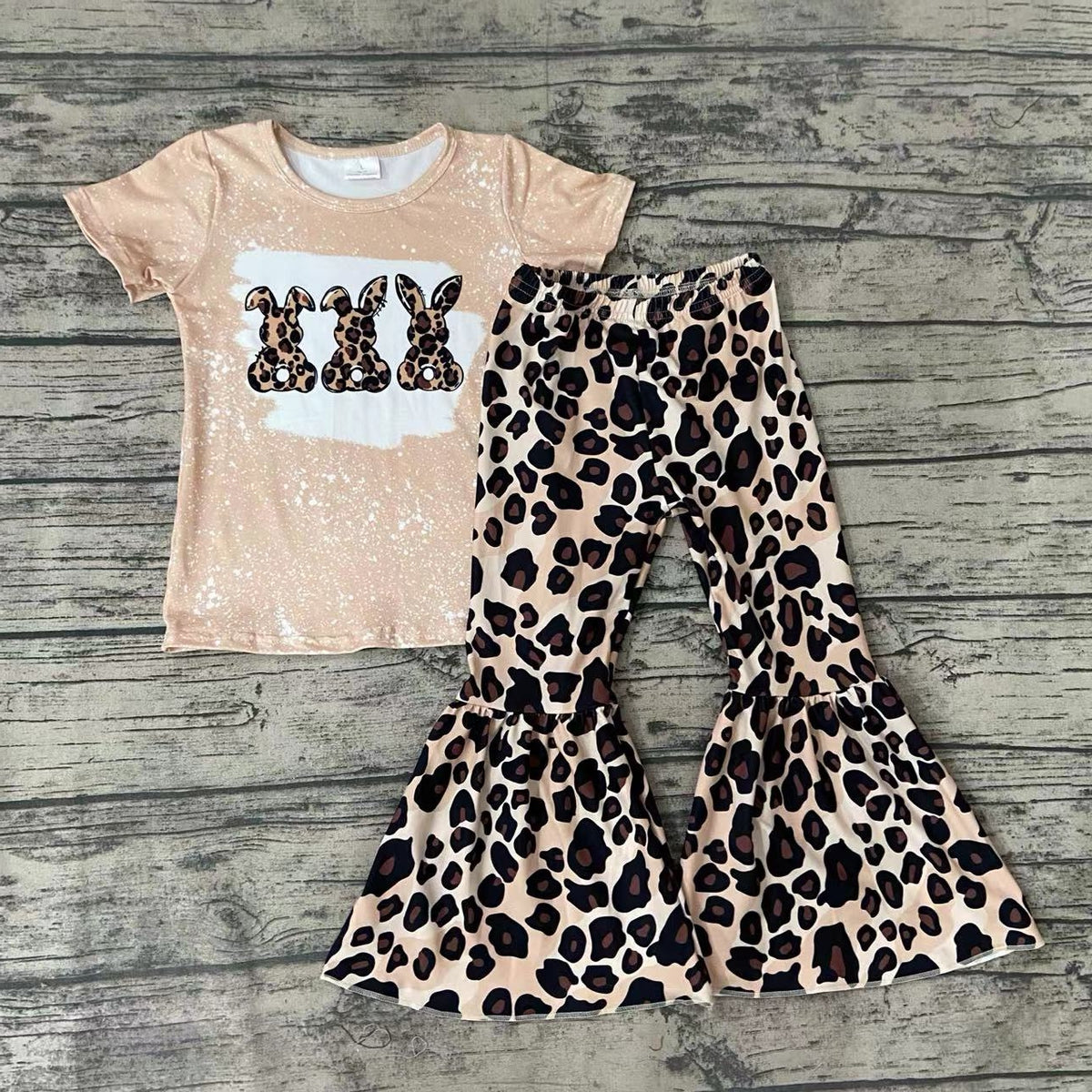 GSPO0245 Easter Leopard Bunny Rabbit Girl's Set – Amy yu garments wholesale